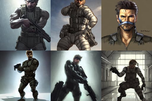 epic portrait of solid snake from metal gear, heavily muscled an ...