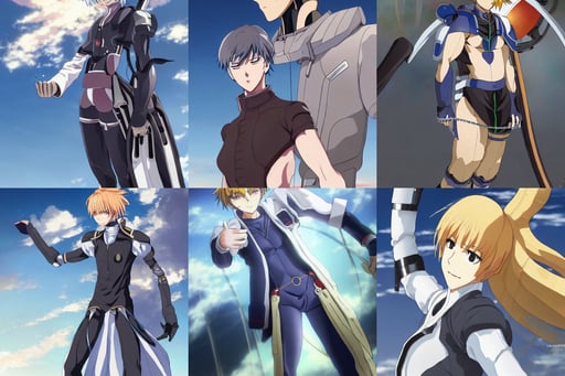 male anime character, no powerlines, with female northern golden ...