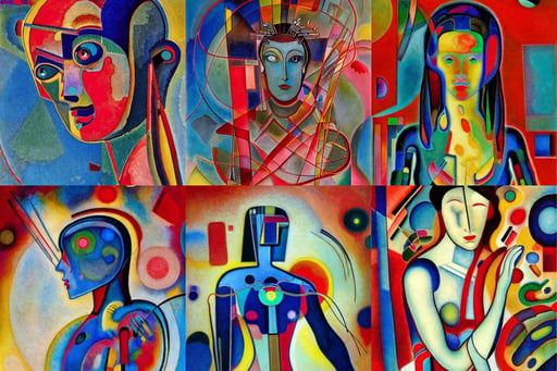 Ultra detailed female android, art by Wassily Kandinsky - Photo ...