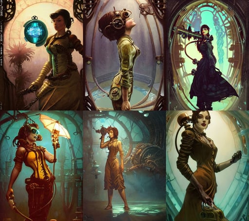 lofi underwater bioshock steampunk biopunk portrait, extremely d... - Arthub.ai