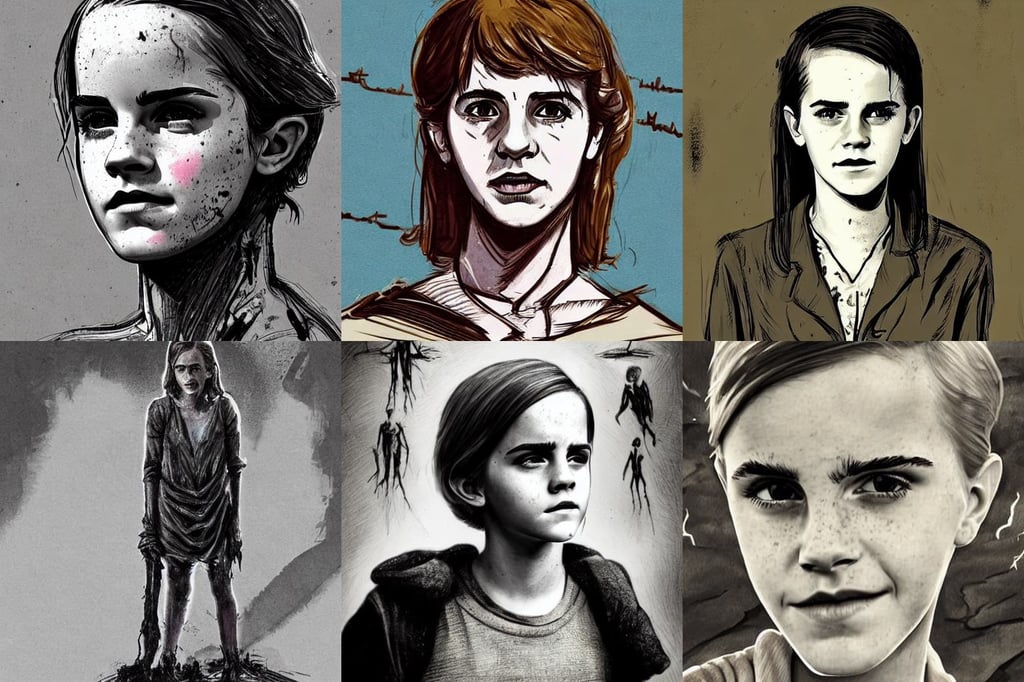 Portrait Of 1 2 Yo Emma Watson Turning Into A Monster Of Mud An Portrait Of 1 2 Yo Emma Watson Turning Into A Monster Of Mud An