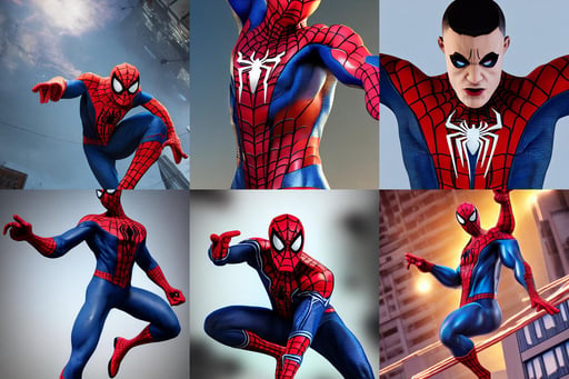 spiderman slamdunk , muscle extremely detailed, fantastic detai ...