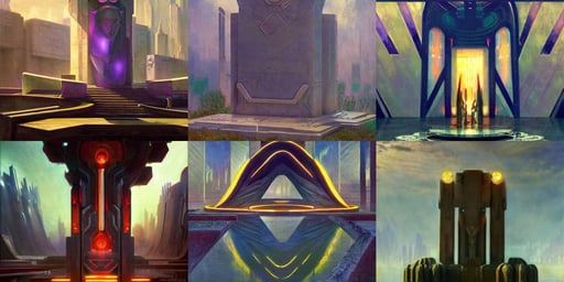 A cyberpunk art deco monument to Inanna by Greg Rutkowski and Cl ...