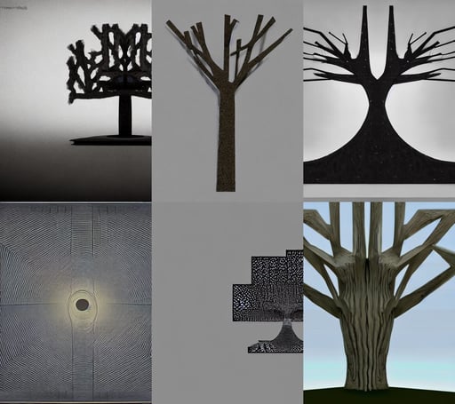 tree but minimalistic 3 d concept art by frank stella, on a star ...