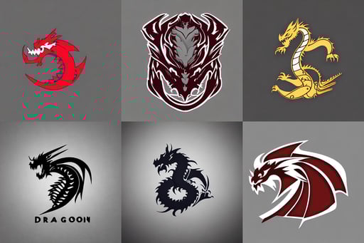 dragon logo trending on dribbble, Animation Concept Art - Arthub.ai