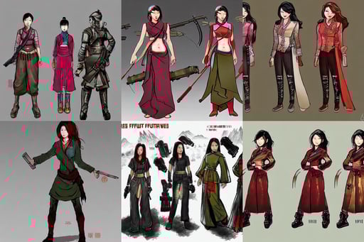china fallout resource wars concept art, asian women - Arthub.ai