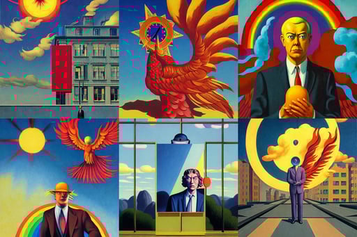 phoenix of the atomic clock, and Rene Magritte. detailed, edward ...