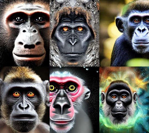 a elemental face monkey with a black diamond in his forehead - Arthub.ai