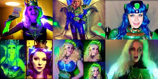 rolyatistaylor as queen, blue and green magic lights aura, sexy ...