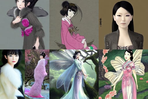 Fairy Prince Elegant Japanese Woman Realistic Fur Arthub Ai