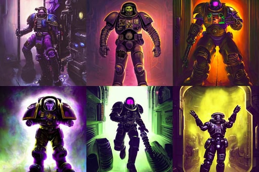 space marine warrior full body cyberpunk horror scifi extremely ...