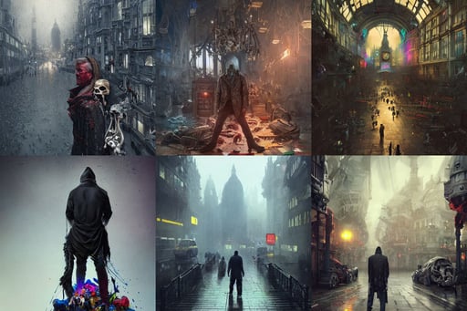 portrait of a man, harsh contrasts, professional painting, by ar ...