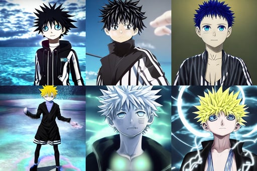 killua zoldyck portrait, all black jacket with white stripes, aq ...
