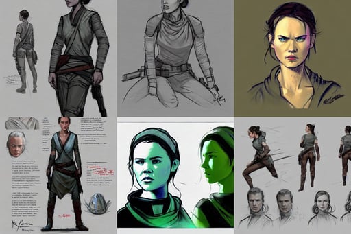 ryan church concept art sketch star wars rey character reference ...