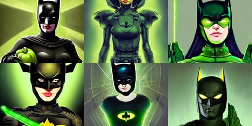 portrait of tactical batman, glowing green every lighting, adora ...