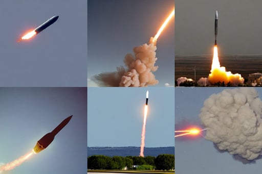 an intercontinental ballistic missile exploding mid - air above ... - Arthub.ai