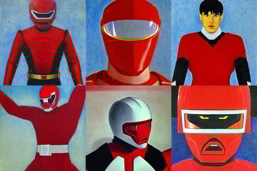 portrait of the red ranger from Power Rangers, art by Kazimir Ma ...