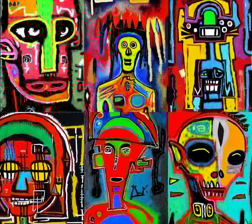 undead aztec elf portrait, cyberpunk, art by Jean-michel Basquia ...