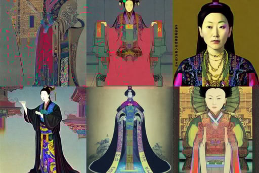 a portrait of empress of china, italian renaissance cyberpunk - Arthub.ai