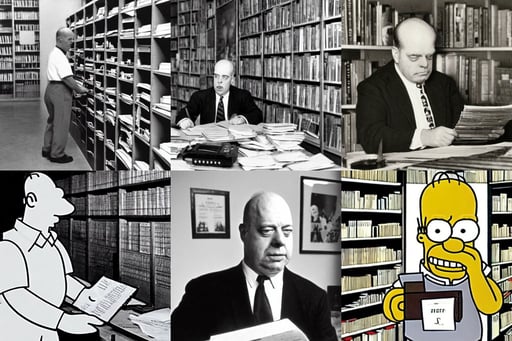 homer simpson researching in the archives - Arthub.ai