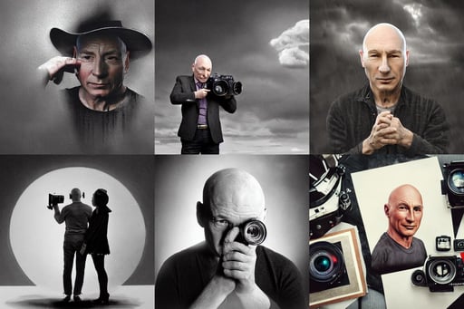 hyper realistic photographer looking through a vintage medium fo ...