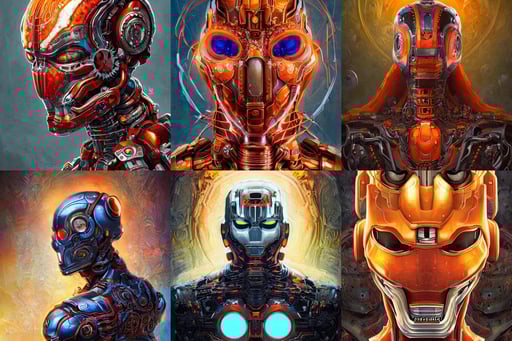 portrait of an orange ultron from age of ultron, spider cave, by ...