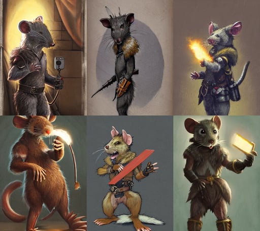 a full body shot of an anthro furry rat wearing a fantasy armor ...