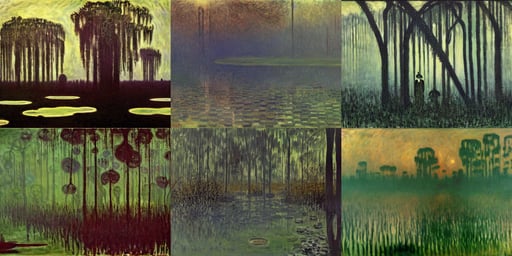 A Southern Gothic swamp by Karel Thole and Claude Monet, oil on ...