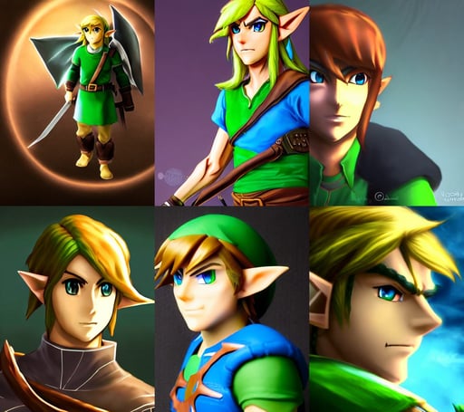 a portrait of link from legend of zelda, full round face!, cinem ...