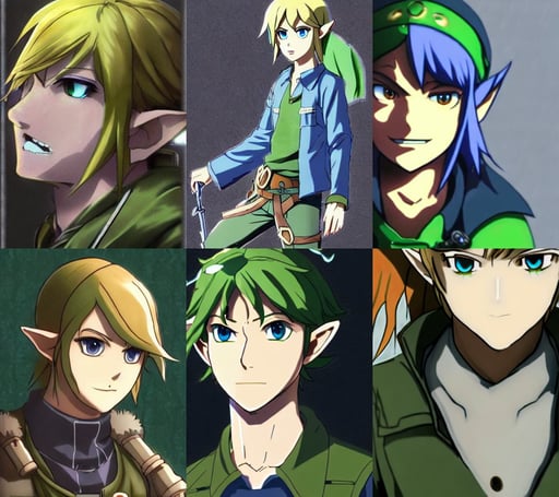 highly detailed portrait of link from the legend of zelda, horro ...