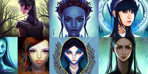 symmetry!! portrait of alien made of trees in the style of horiz ...